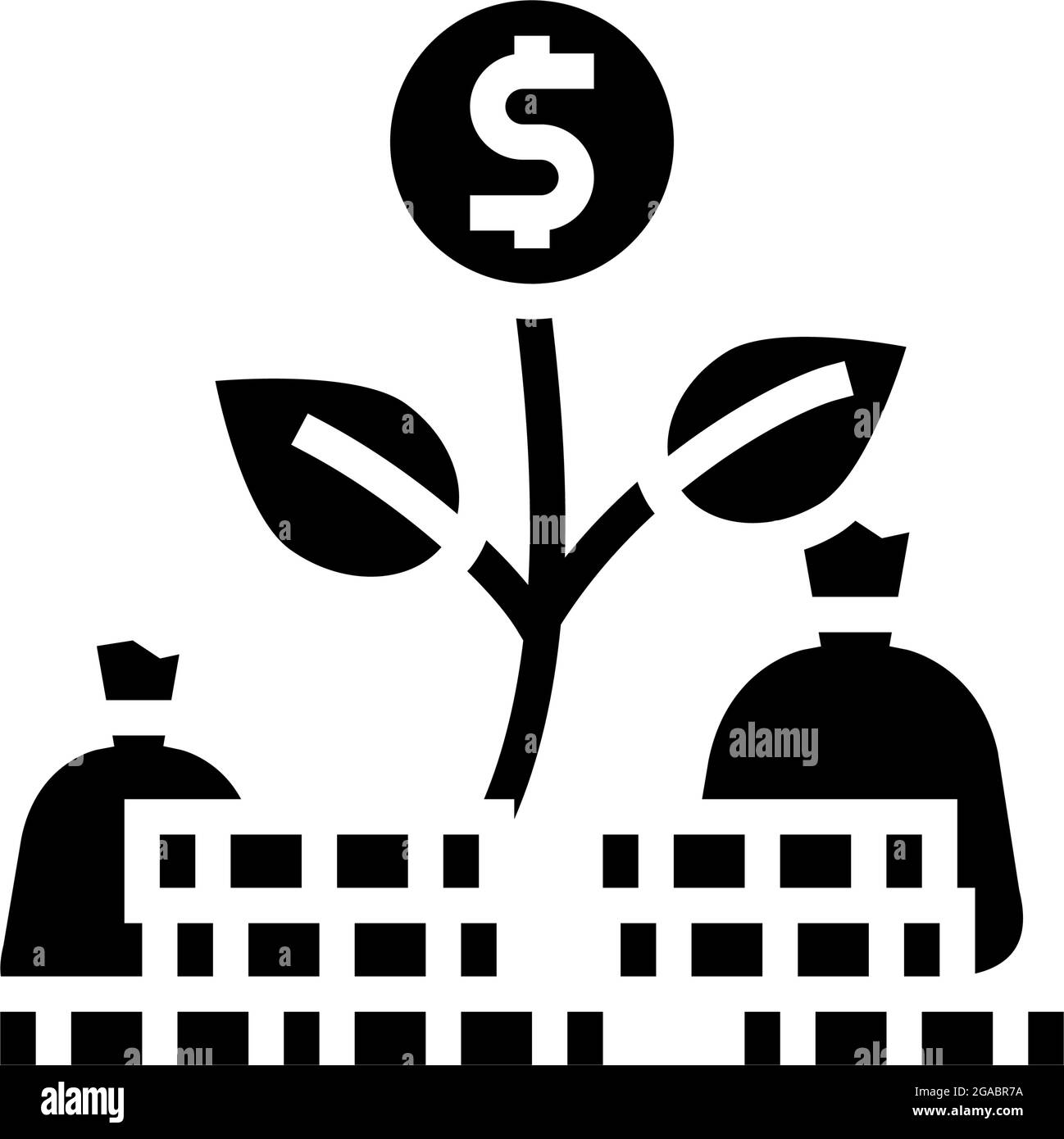 money flower glyph icon vector illustration Stock Vector Image & Art ...