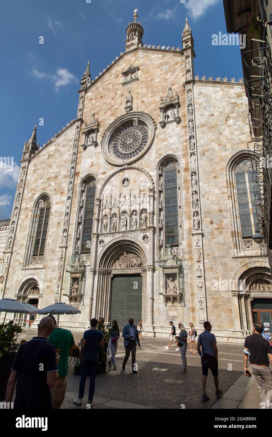 Como, Italy - july 29 2021 - Exterior view of Como Cathedral (Duomo di ...