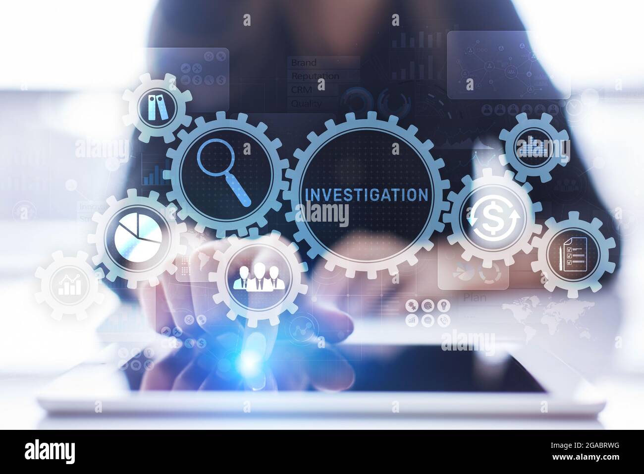 Investigation inspection audit business concept on virtual screen Stock ...