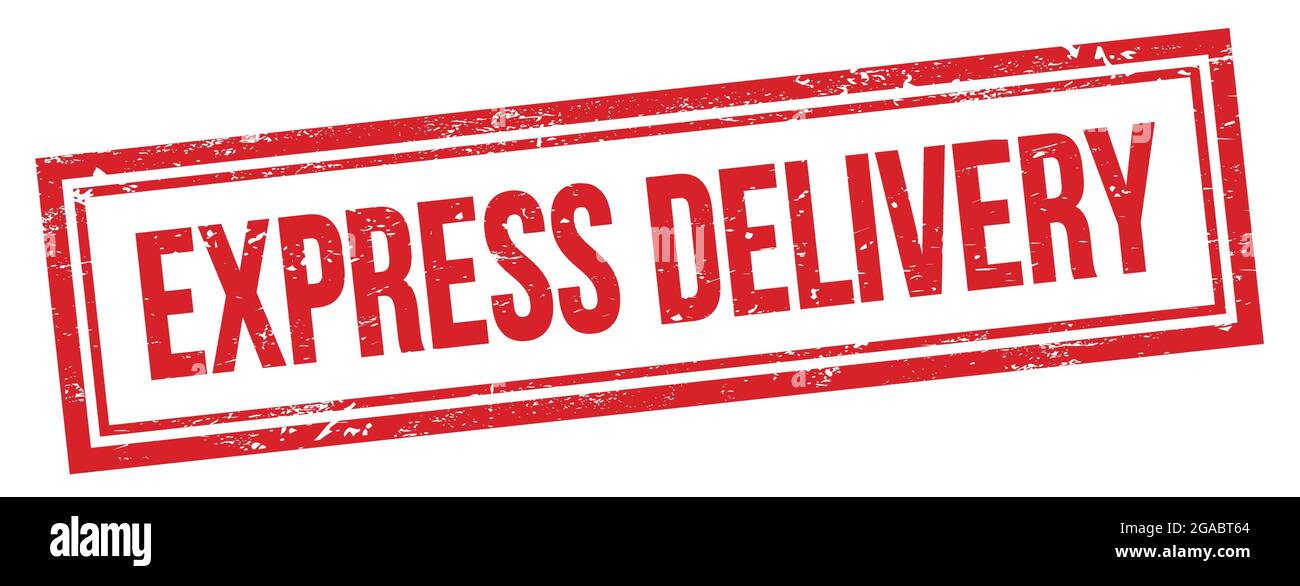 EXPRESS DELIVERY text on red grungy vintage rectangle stamp Stock Photo ...