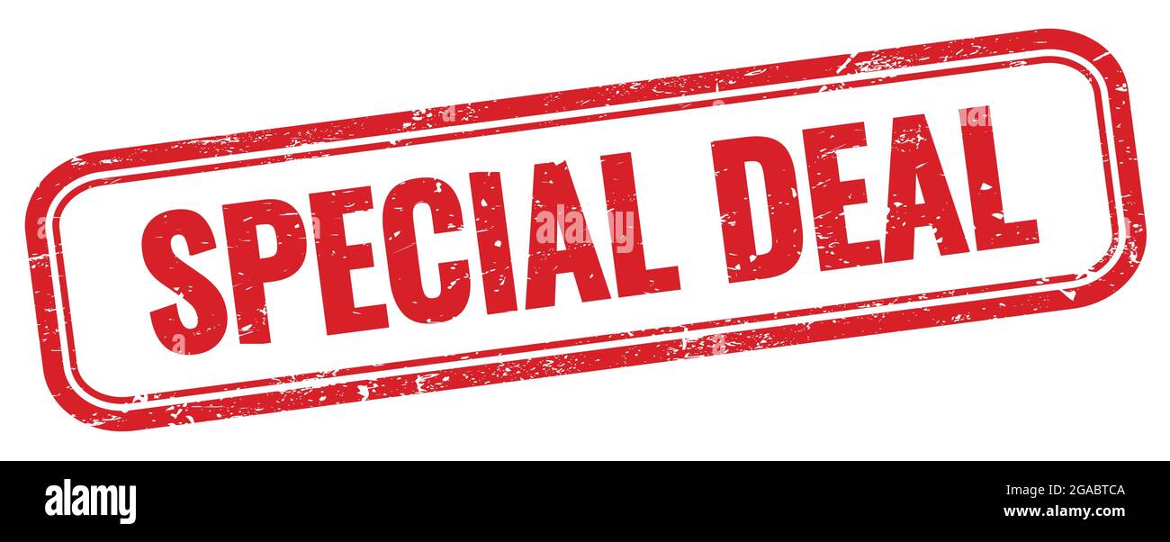 SPECIAL DEAL text on red grungy rectangle stamp Stock Photo - Alamy