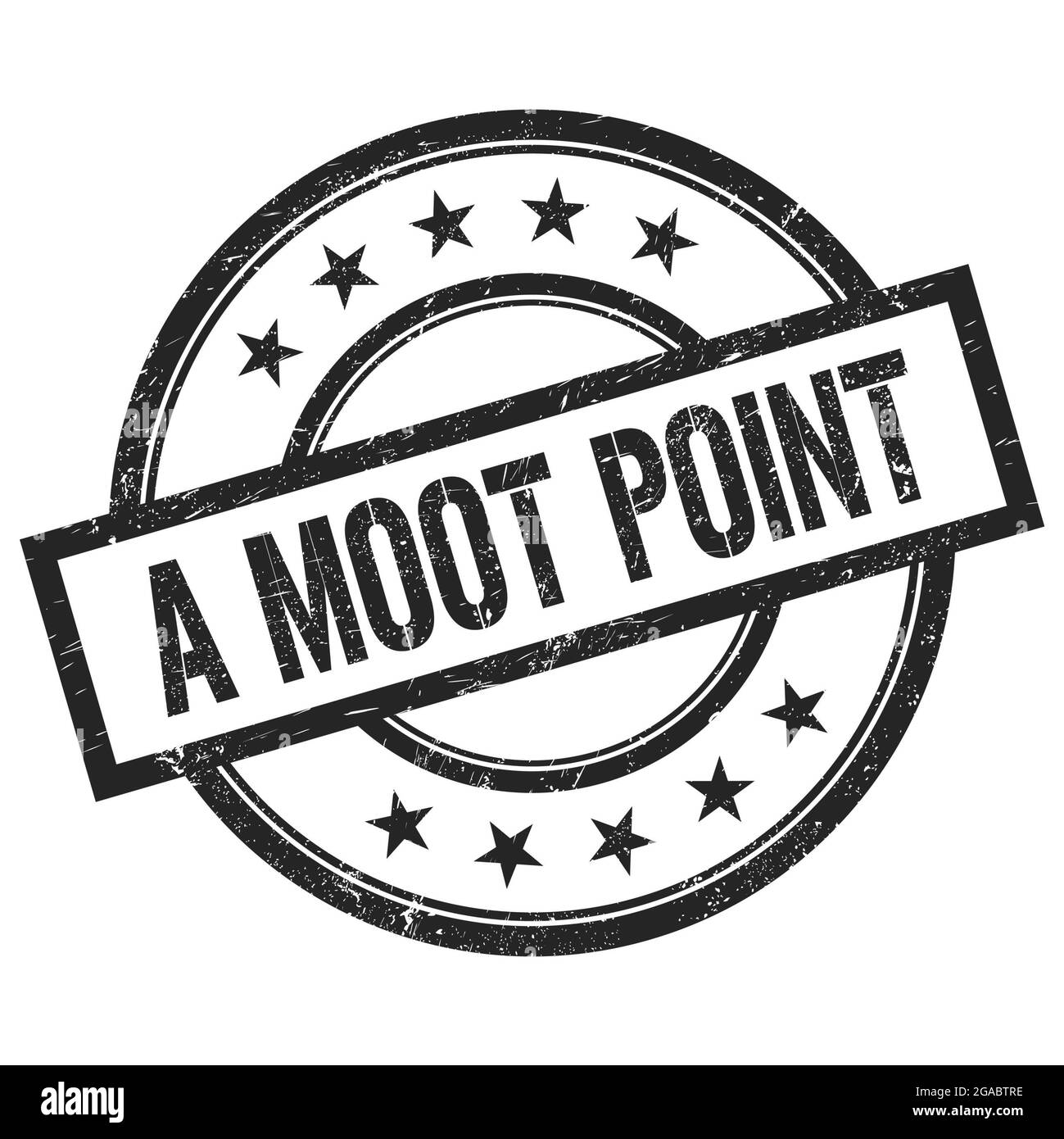 A MOOT POINT text written on black round vintage rubber stamp Stock ...