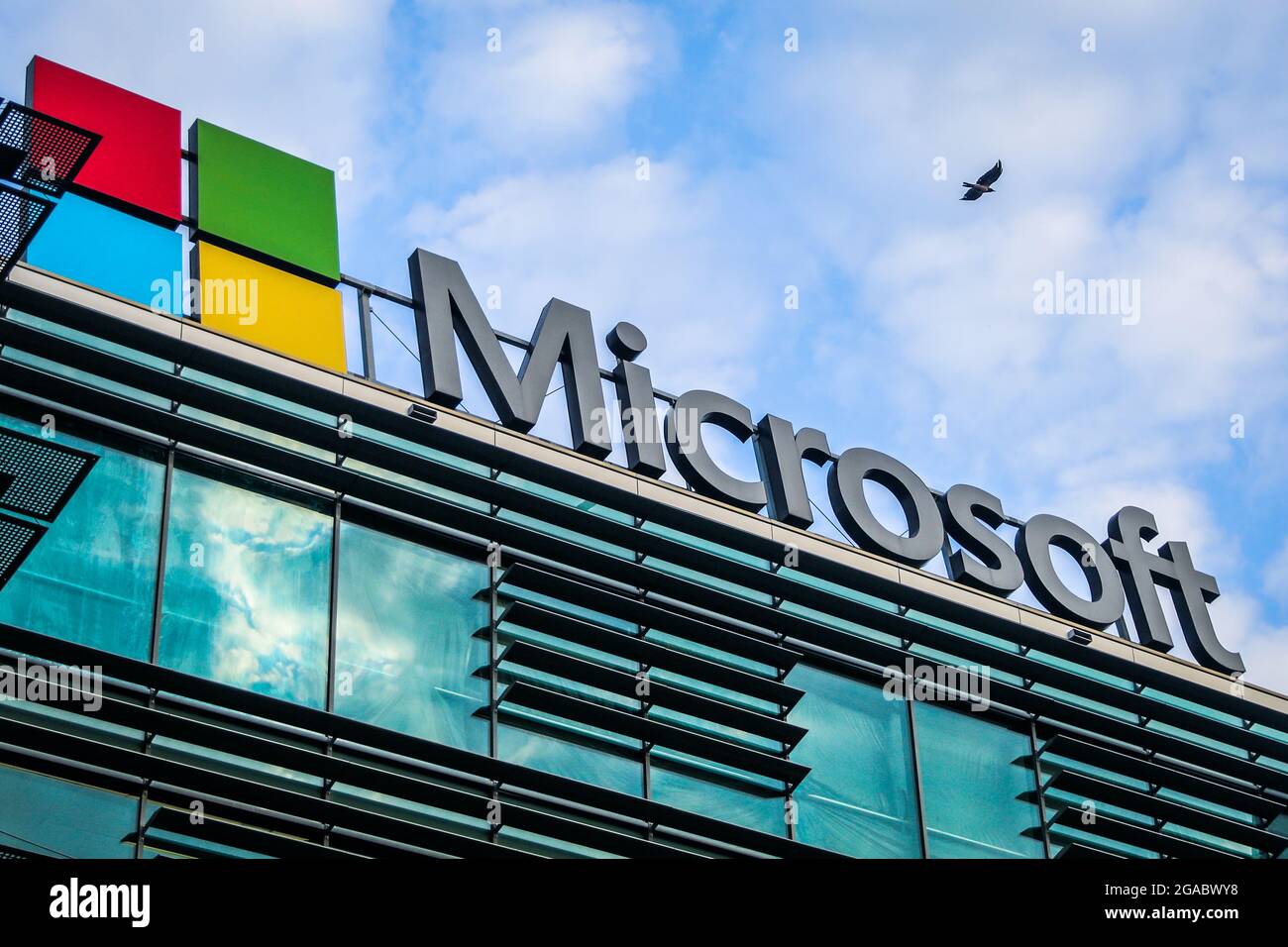 The Microsoft office building in Warsaw, Poland on July 29, 2021 Stock ...