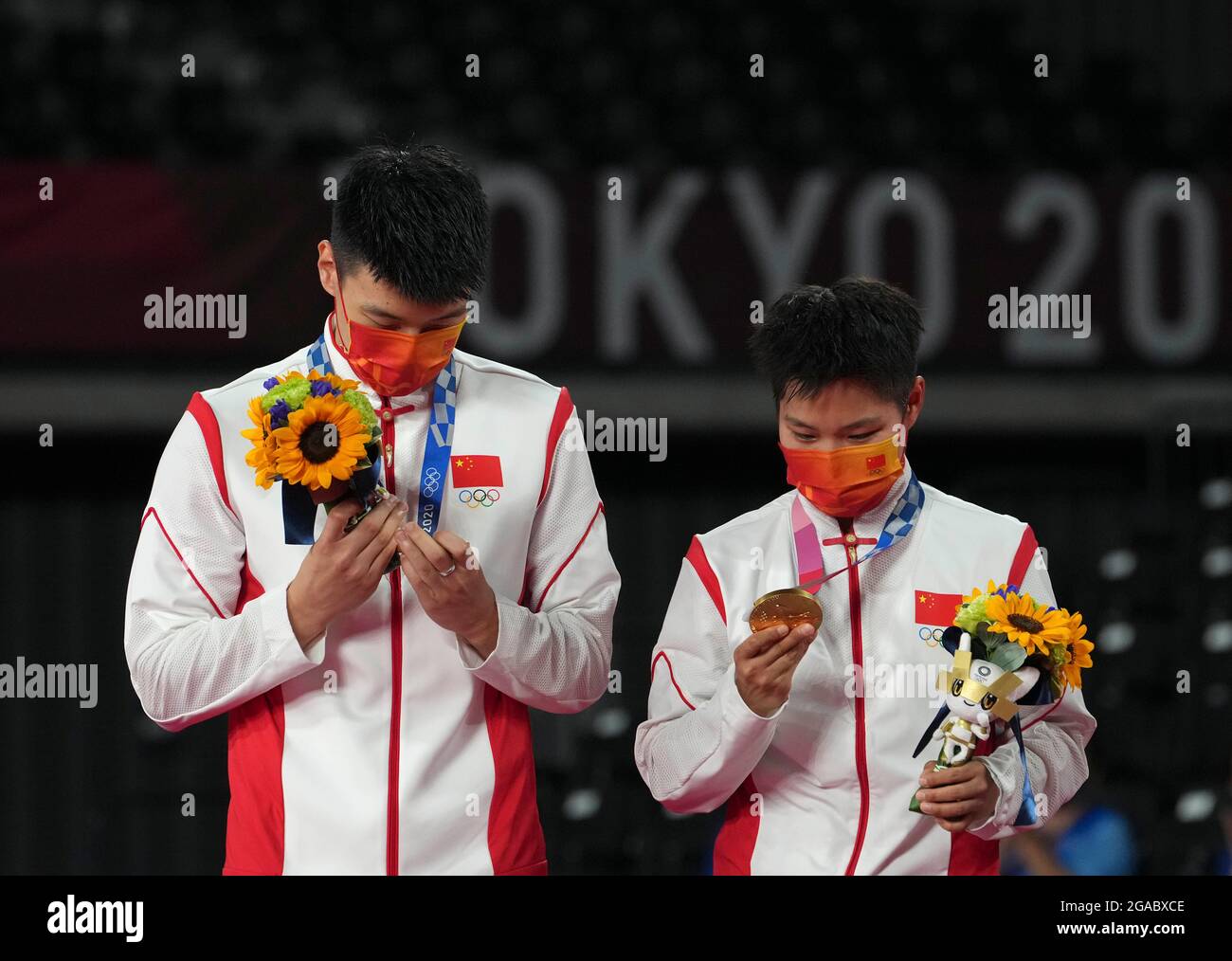 Tokyo, Japan. 30th July, 2021. Huang Dongping (R) and Wang Yilyu of ...
