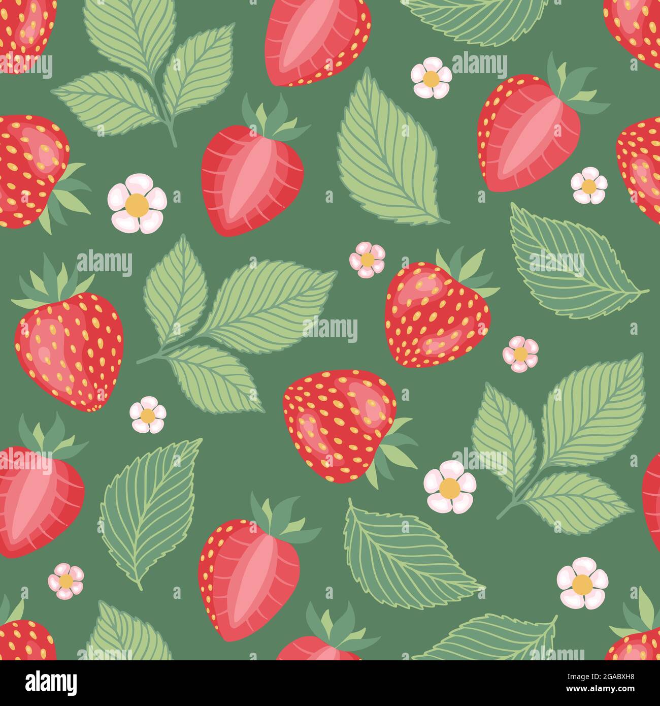 Strawberries seamless pattern background. Strawberry pattern. Vector ...
