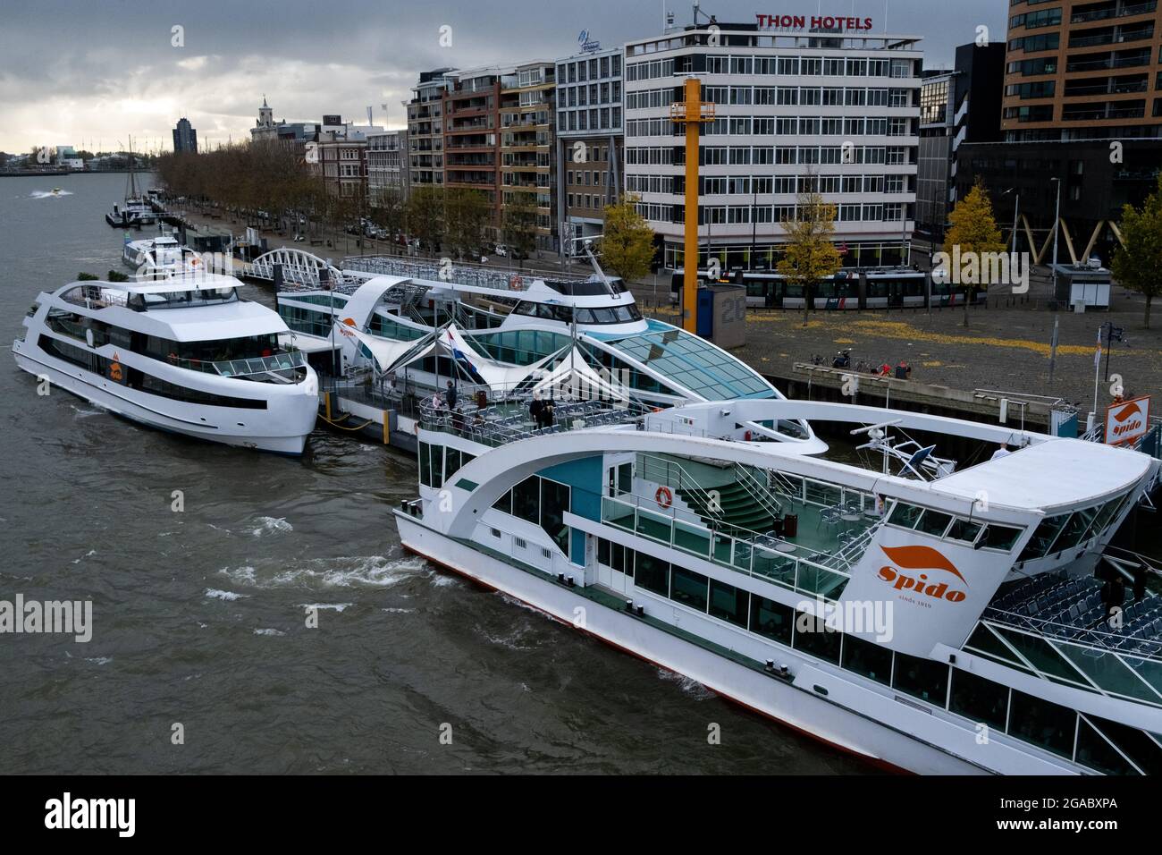 Netherlands, Rotterdam. Illustration of daily life in Rotterdam ...