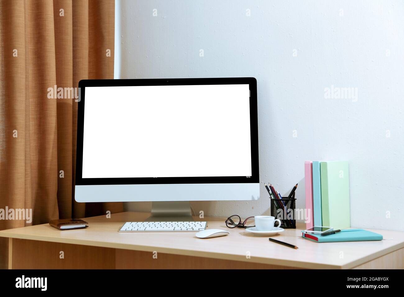 Office workplace with modern computer Stock Photo - Alamy
