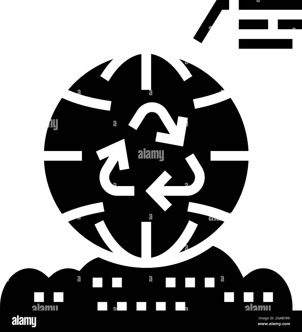 waste management glyph icon vector illustration Stock Vector Image ...