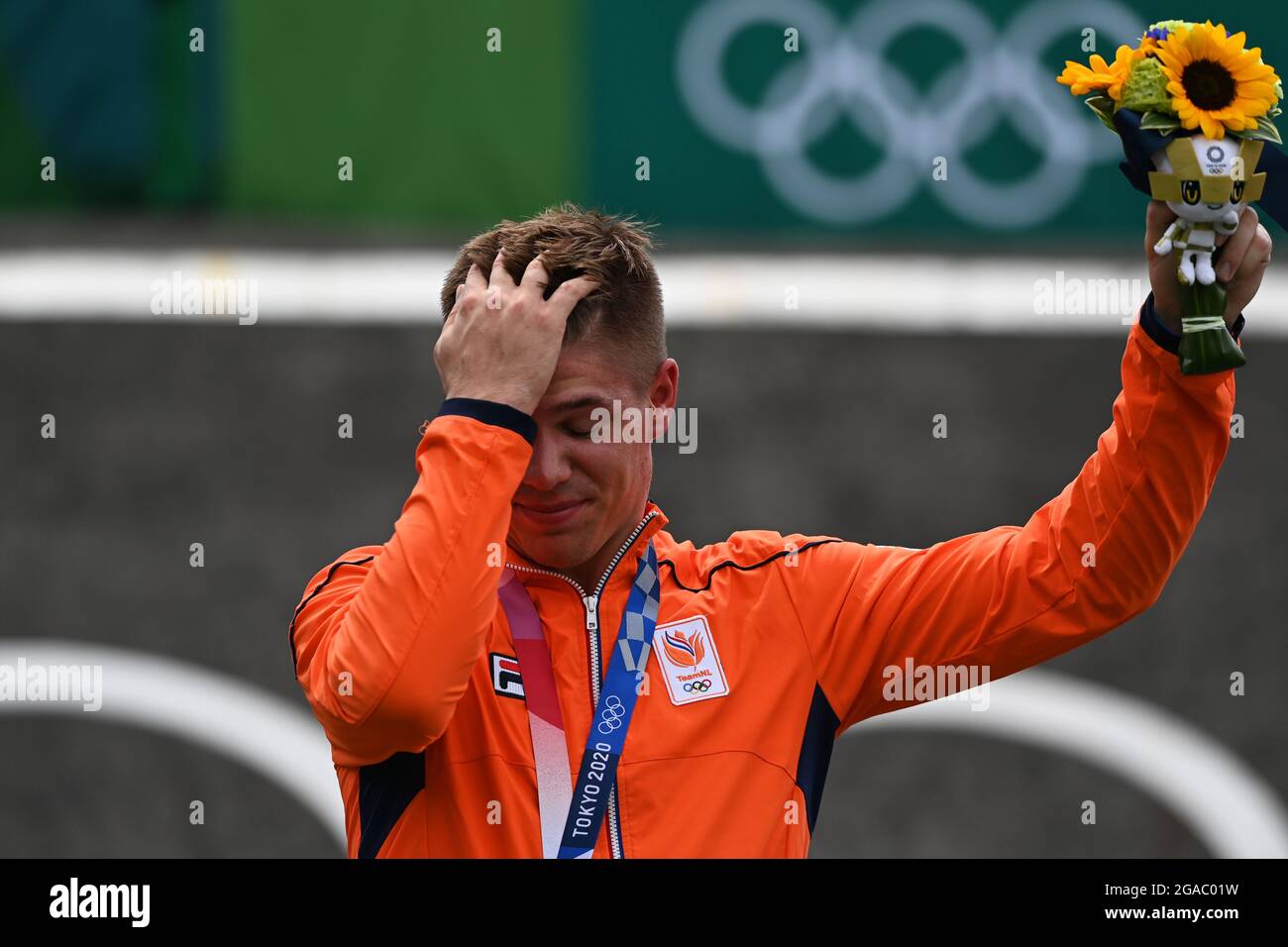 Tokyo, Japan. 30th July, 2021. Niek Kimmann (C) of the Netherlands pose ...
