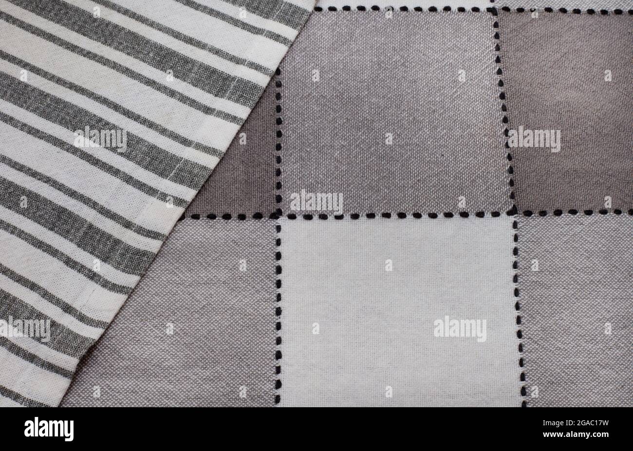 geometric shapes on tablecloths as background image Stock Photo - Alamy