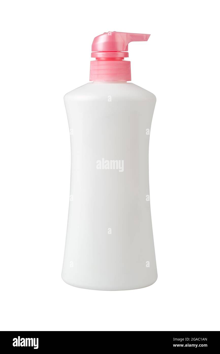 White cosmetic bottle without label isolated on white background Stock ...