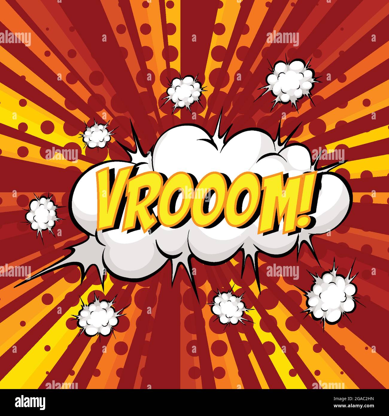 VROOM wording comic speech bubble on burst illustration Stock Vector Image & Art - Alamy