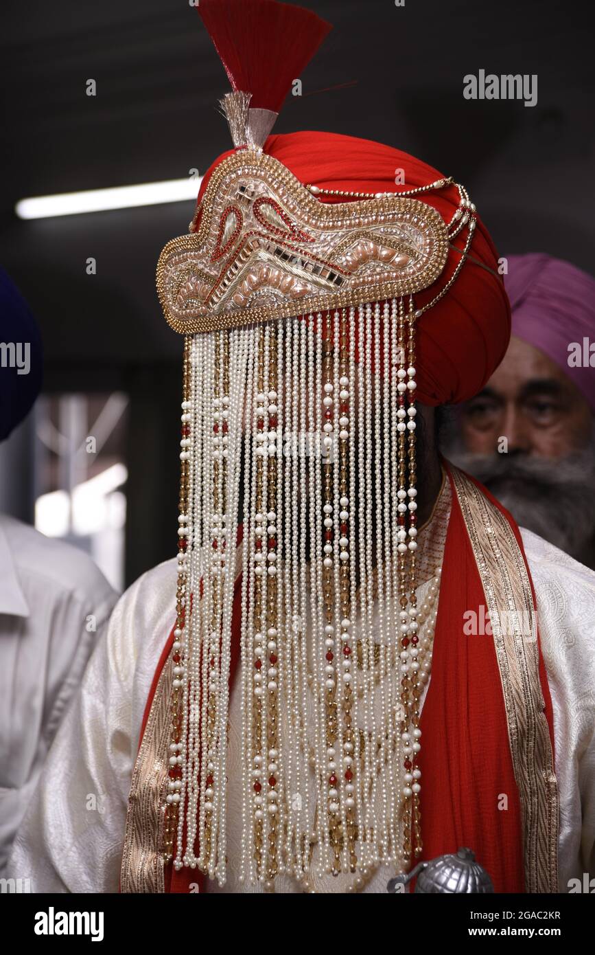 Indian groom wearing turban pagri Islamabad, Pakistan, 31, July, 2019 ...