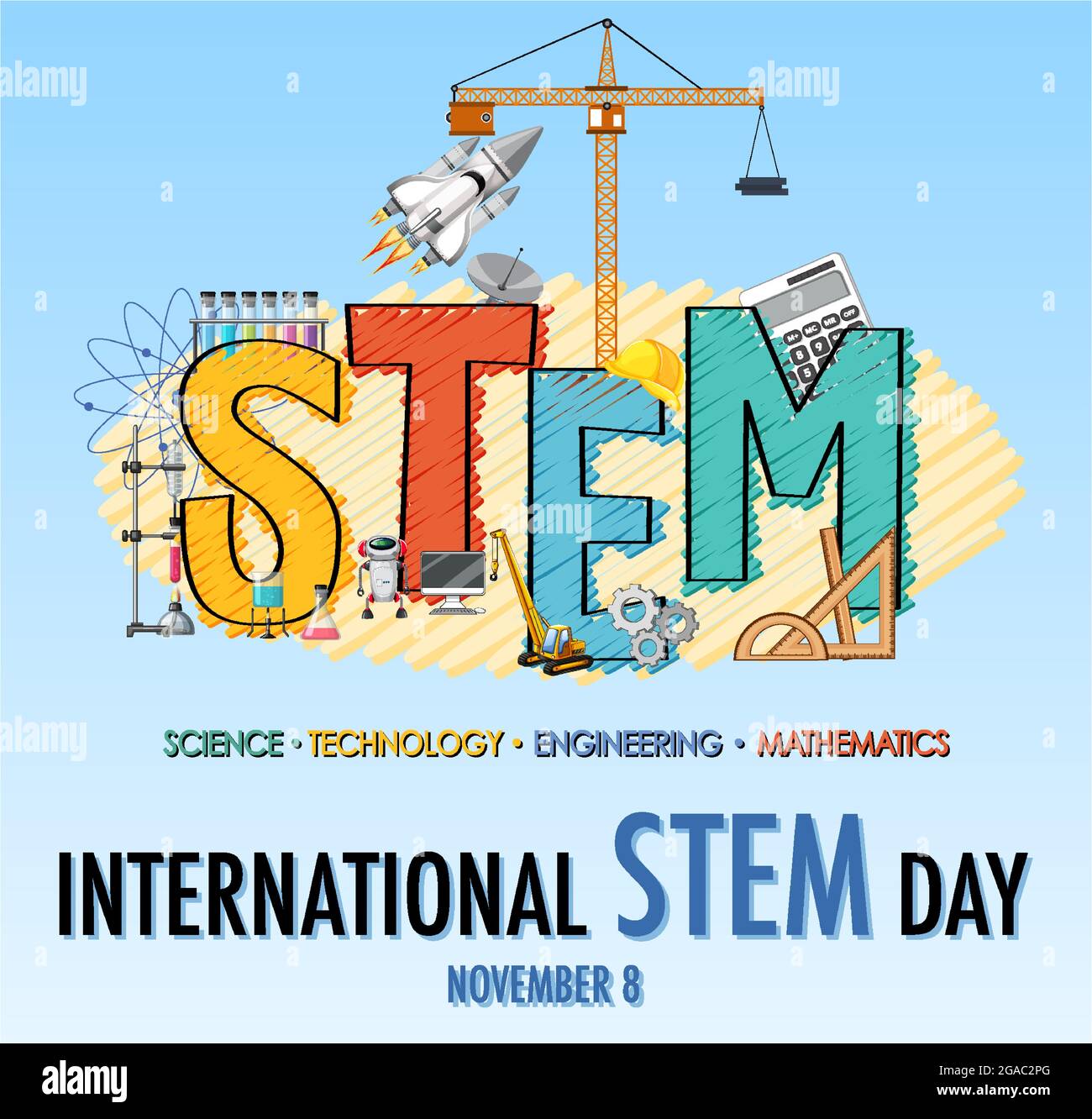 International STEM day on November 8th banner with STEM logo ...