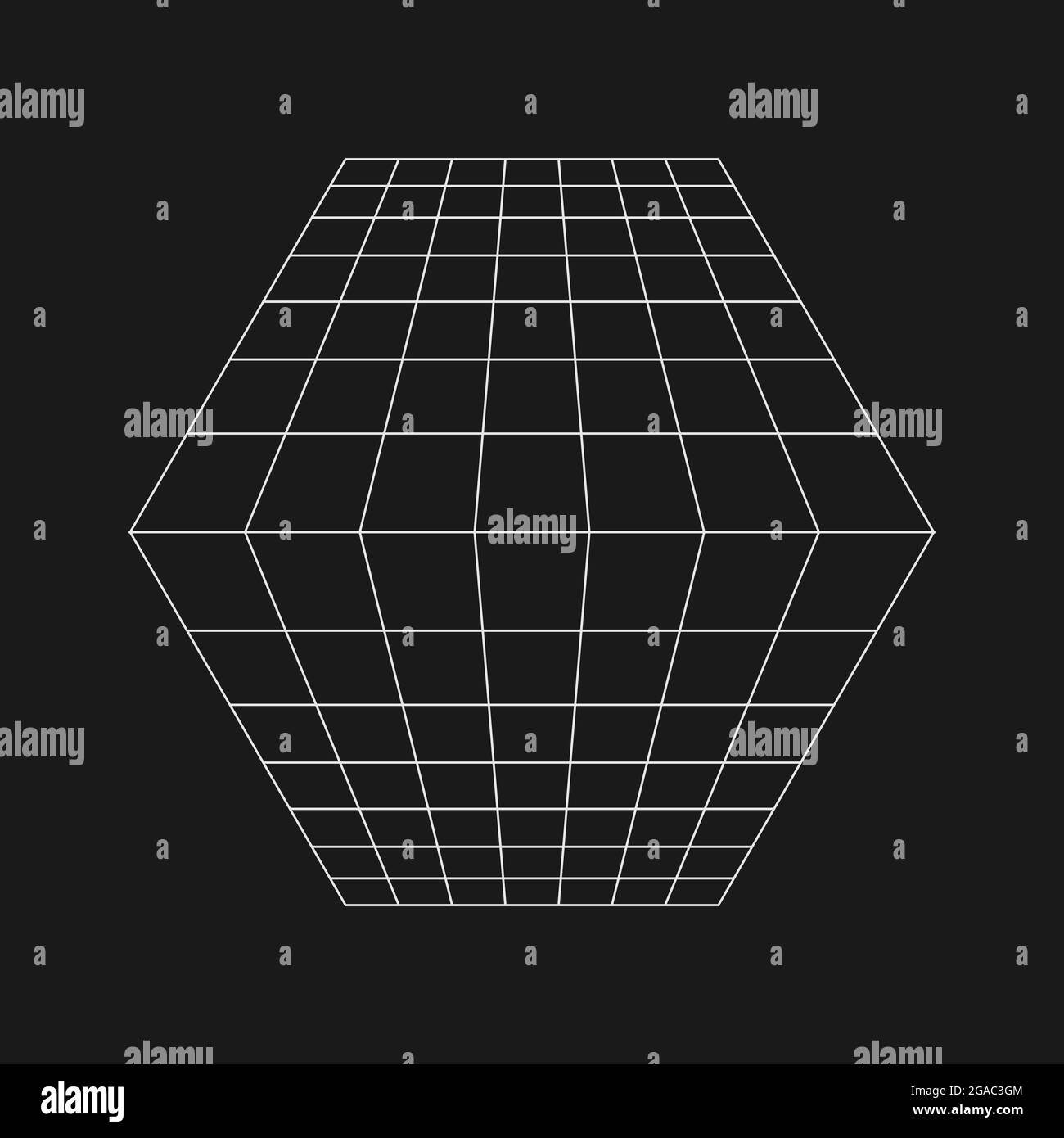 Retrofuturistic perspective grid converging at the horizon. Cyber retro design element. Grid in ...