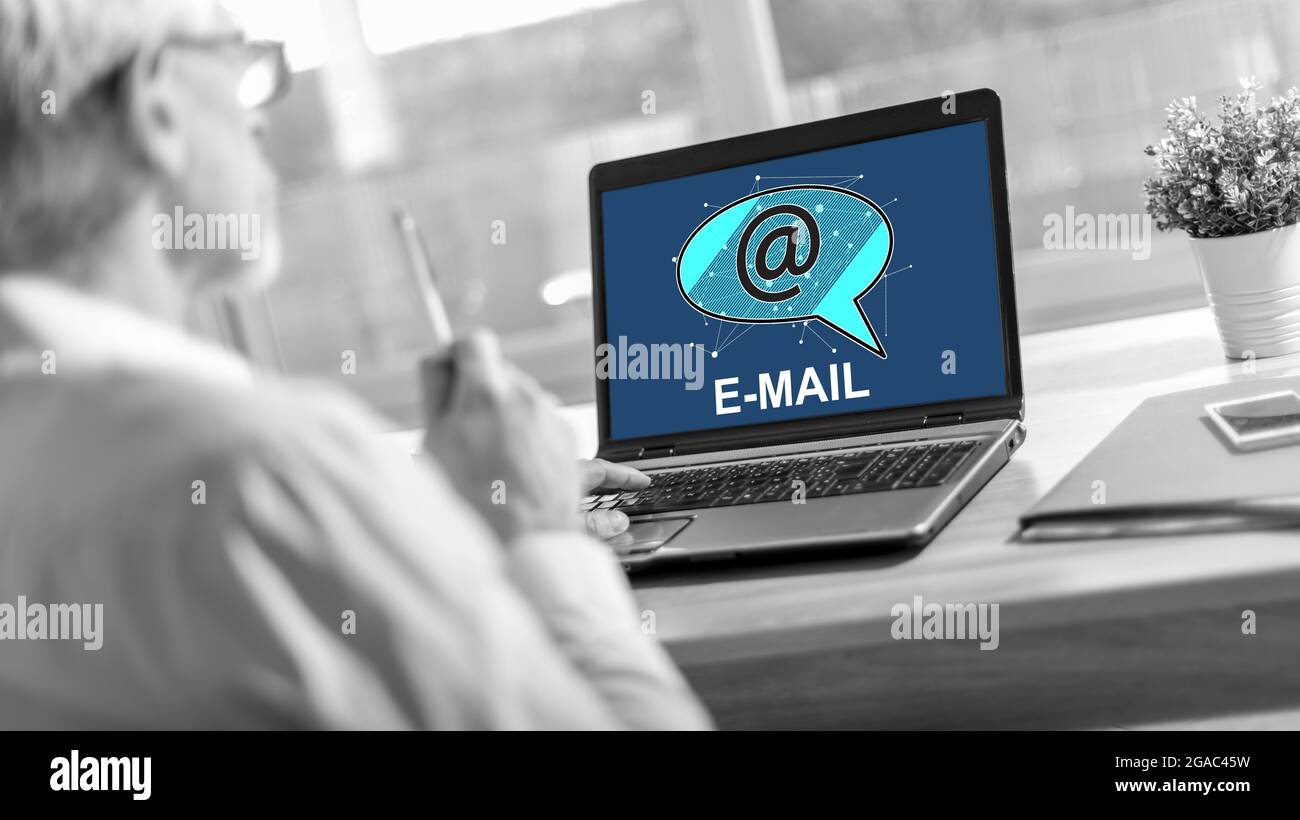 Laptop screen displaying an email concept Stock Photo - Alamy