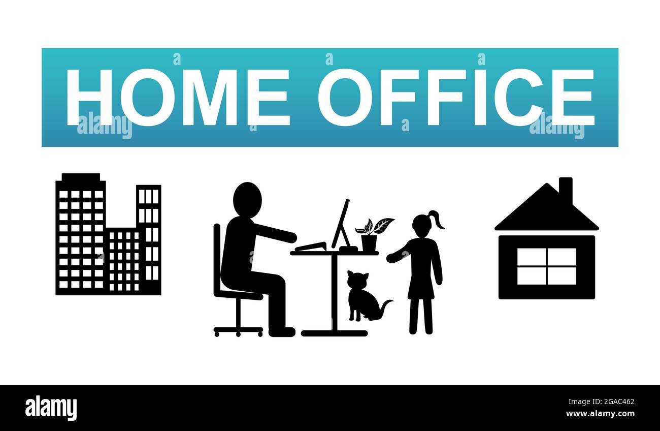 Illustration of a home office concept Stock Photo - Alamy