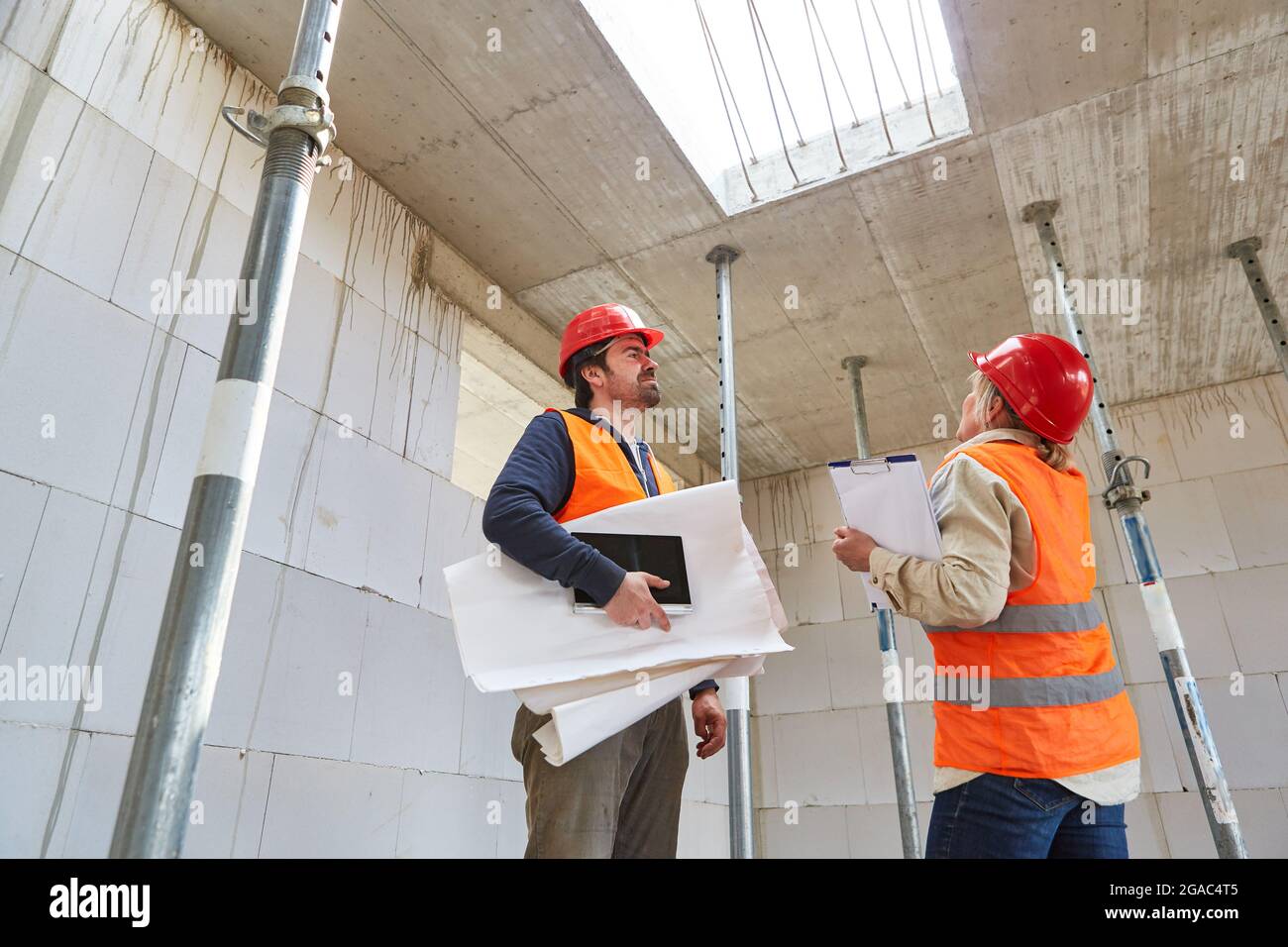 Architects team and appraisers during an inspection of the building ...