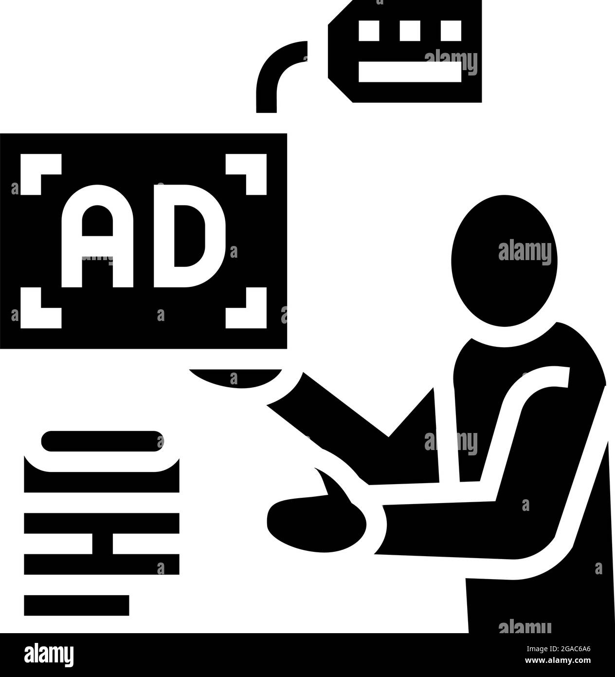 advertiser of ad placement glyph icon vector illustration Stock Vector ...