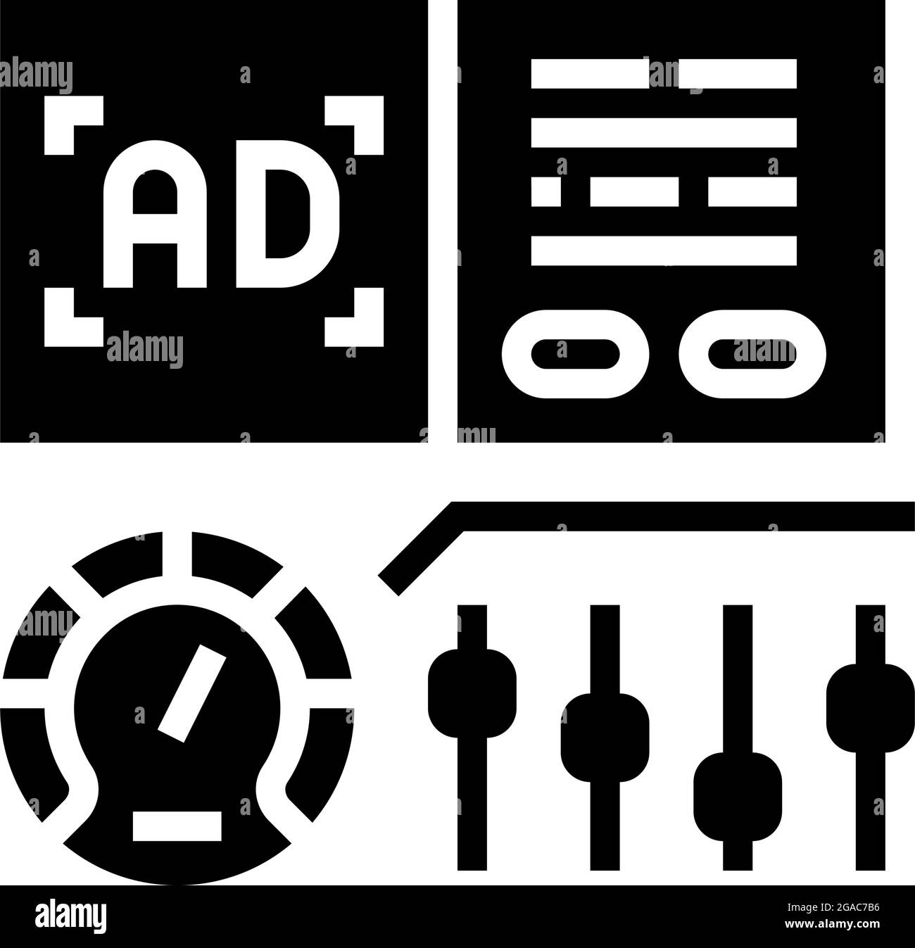 optimization of advertising glyph icon vector illustration Stock Vector ...