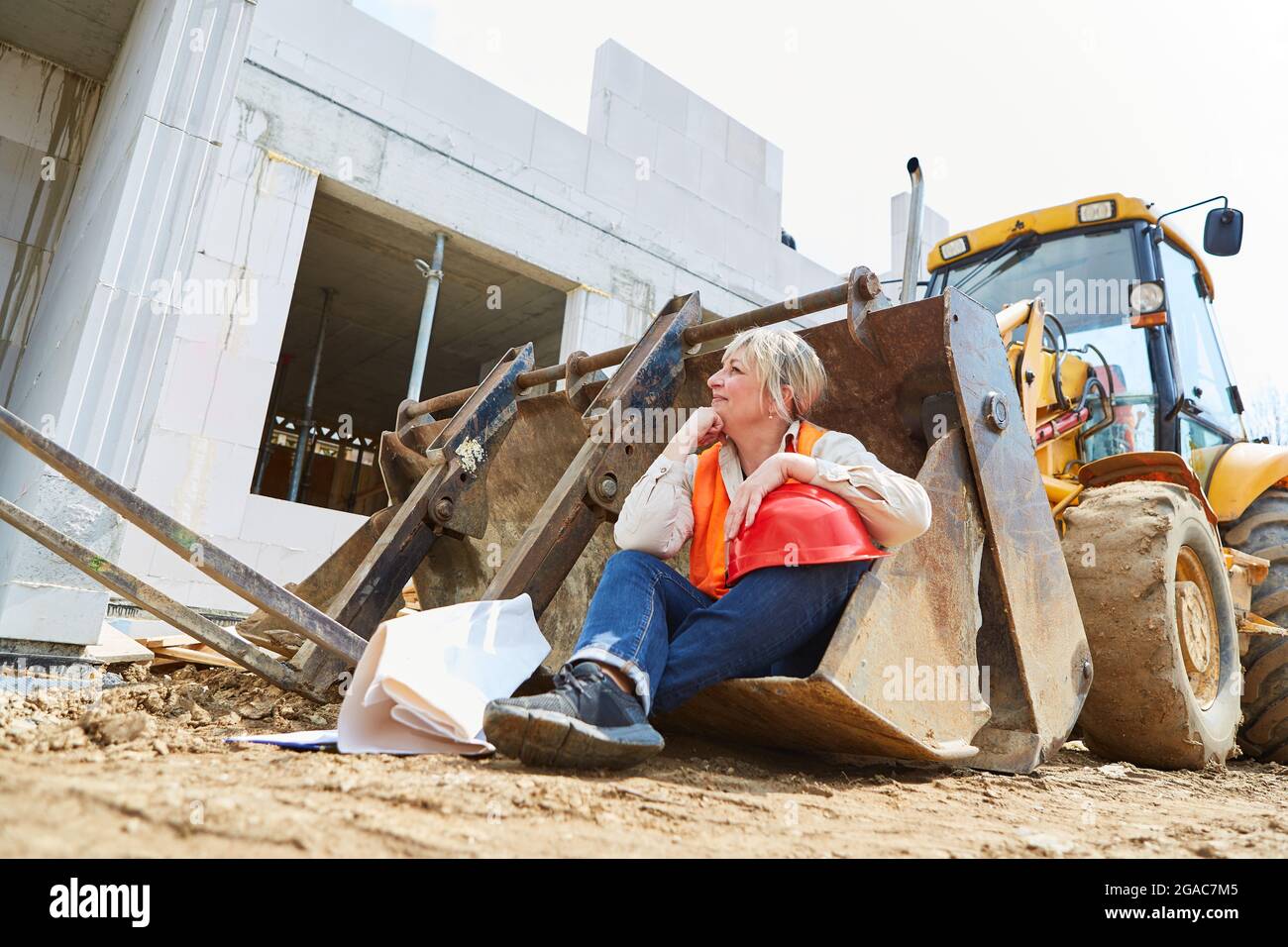 Construction Worker Sitting