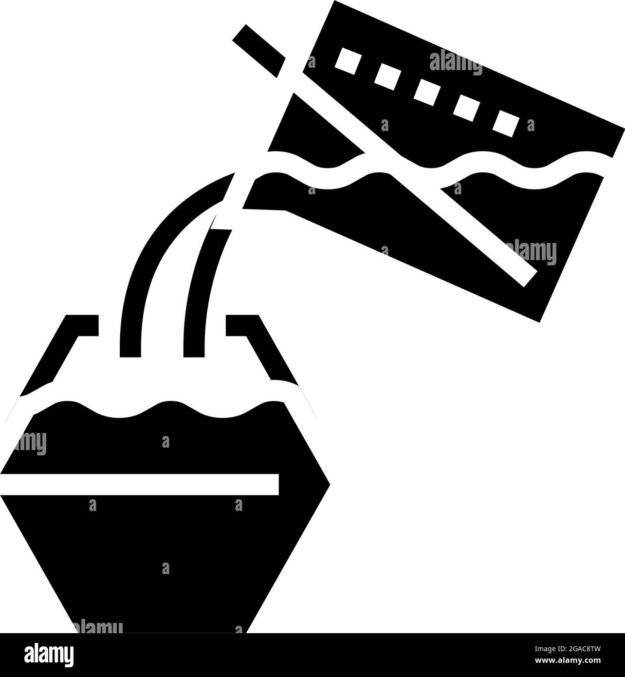 filling resin in bowl glyph icon vector illustration Stock Vector Image ...