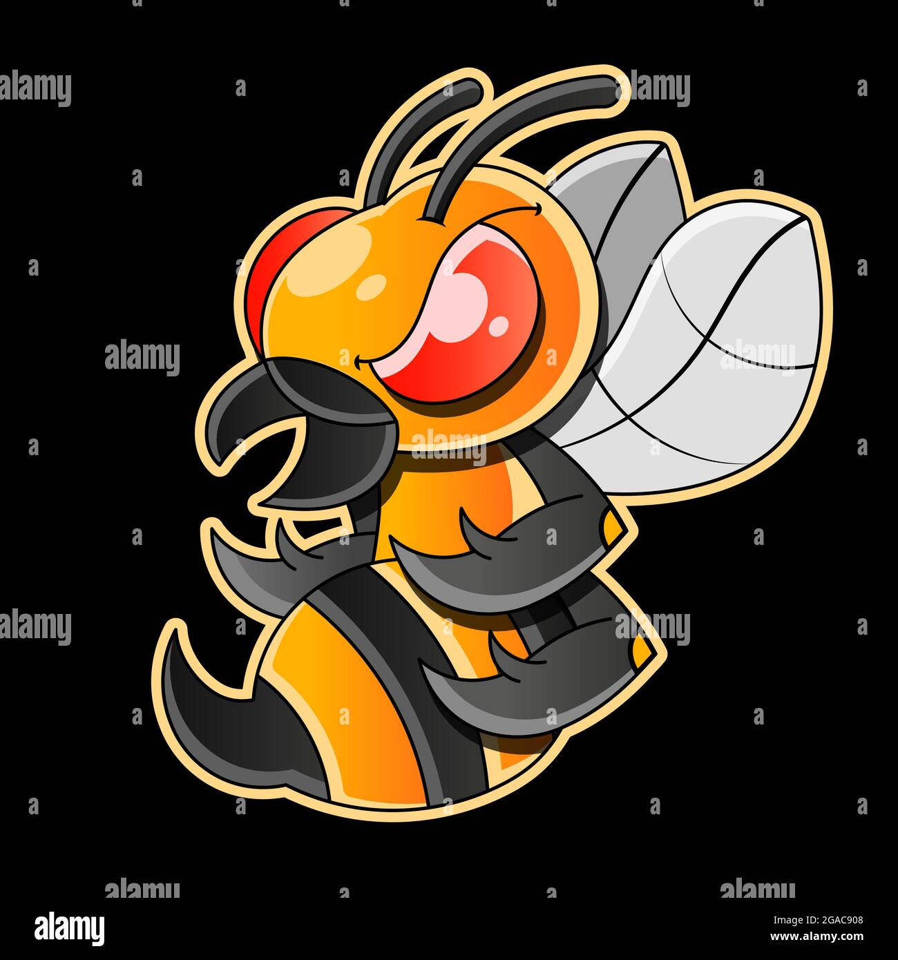 Insect wasp icon. Vector design. Black wasp vector illustration on ...