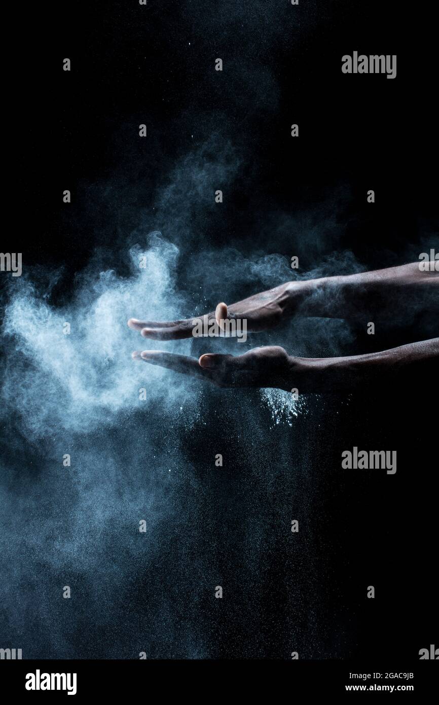 African man hands interacting with with flour or powder Stock Photo - Alamy