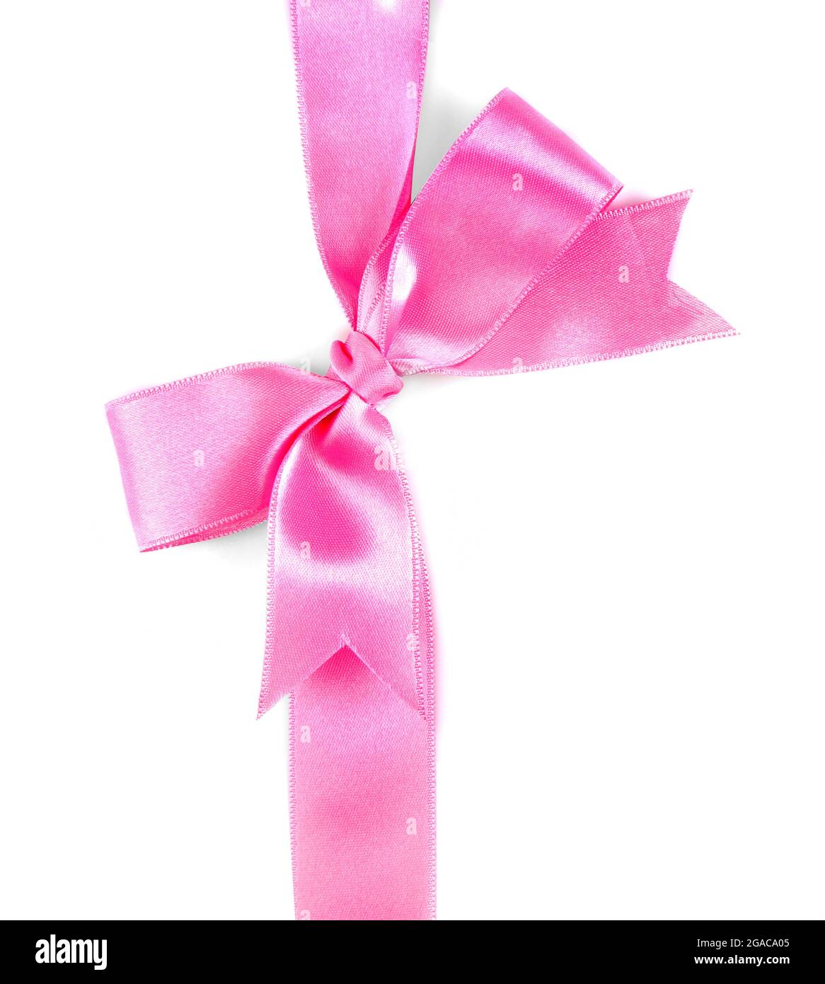 Pink ribbon bow isolated on white Stock Photo - Alamy
