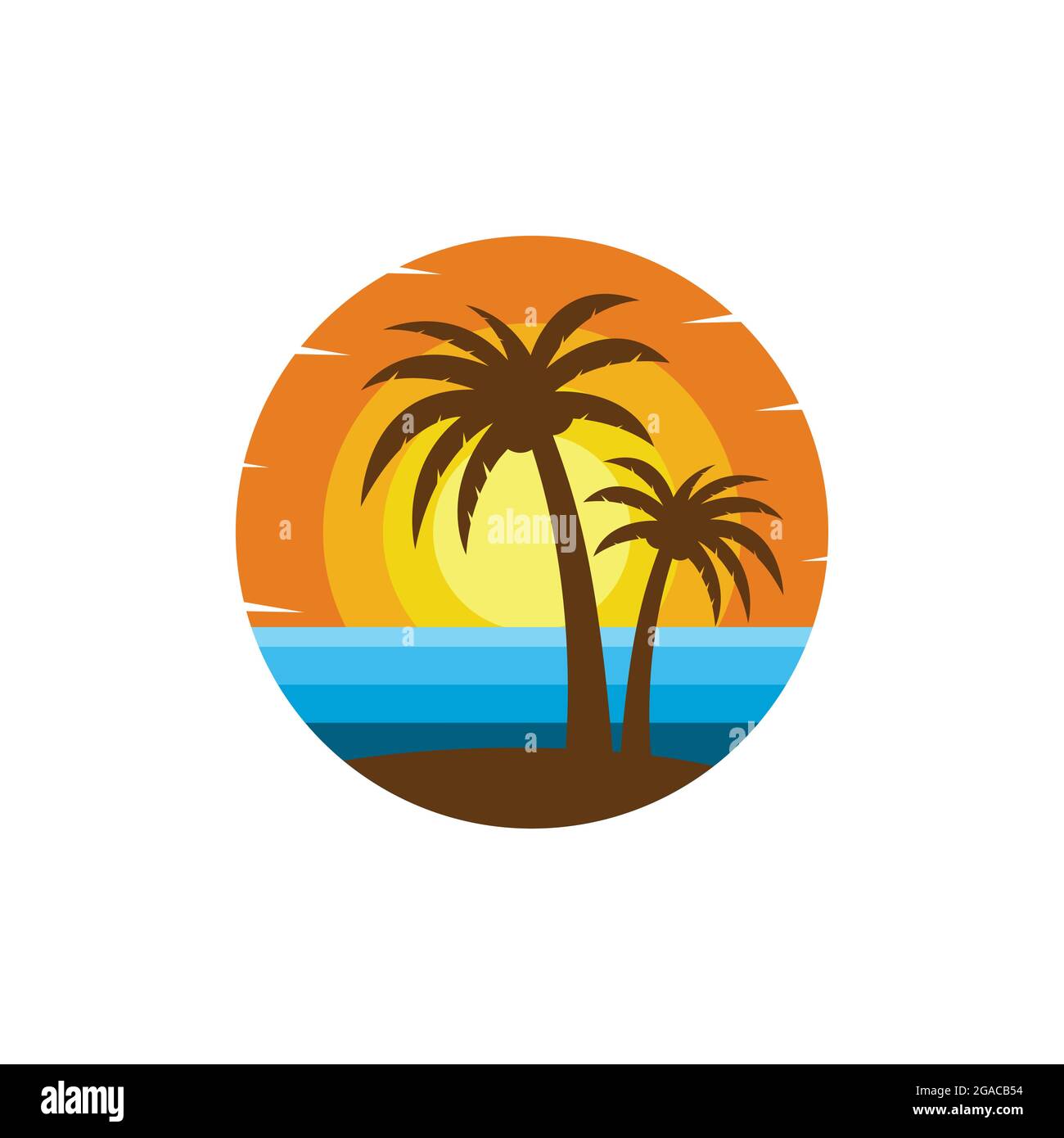 Palm tree summer logo template vector illustration Stock Vector Image ...