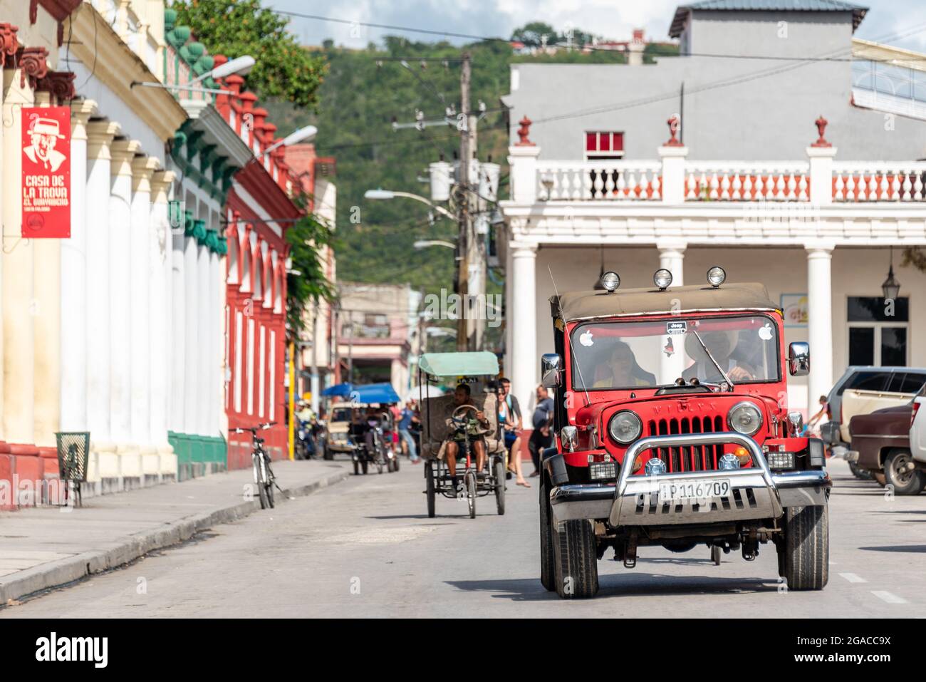 Willys jeep in city street, Holguin, Cuba, 2016 Stock Photo - Alamy