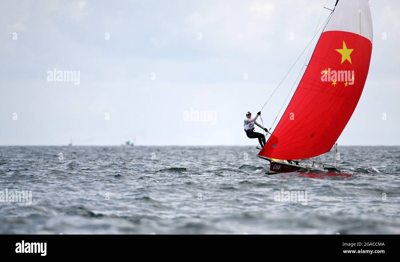 Kanagawa, Japan. 30th July, 2021. Chen Shasha of China competes during ...