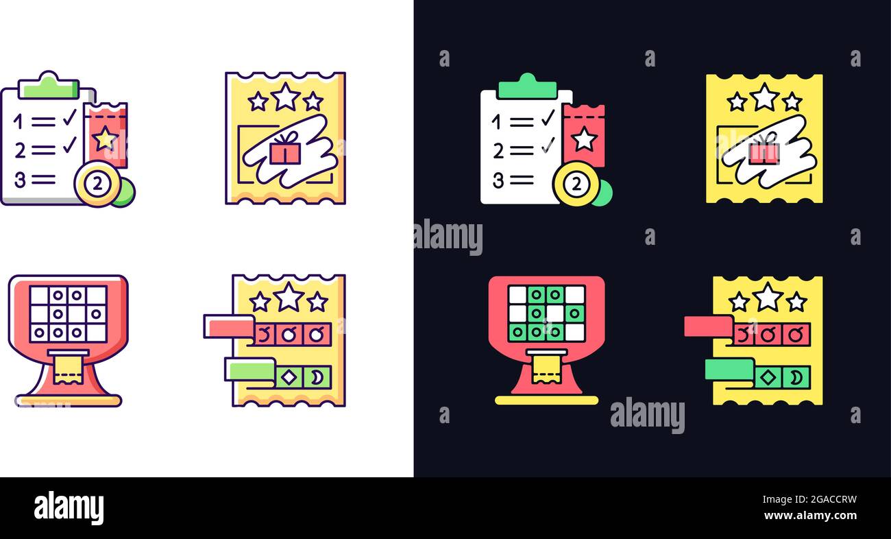 Lottery conduction light and dark theme RGB color icons set Stock ...