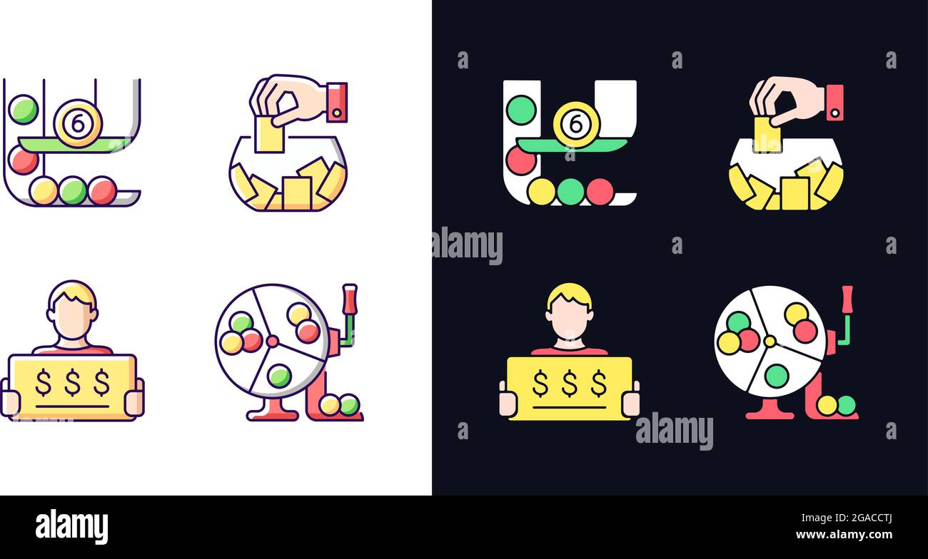 Lottery formats light and dark theme RGB color icons set Stock Vector ...