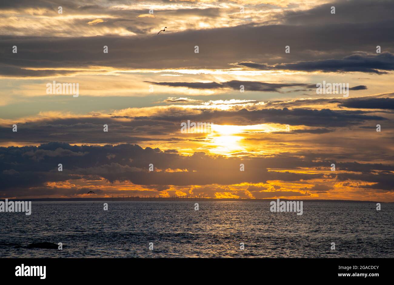 Offshore wind turbines sunset hi-res stock photography and images - Alamy