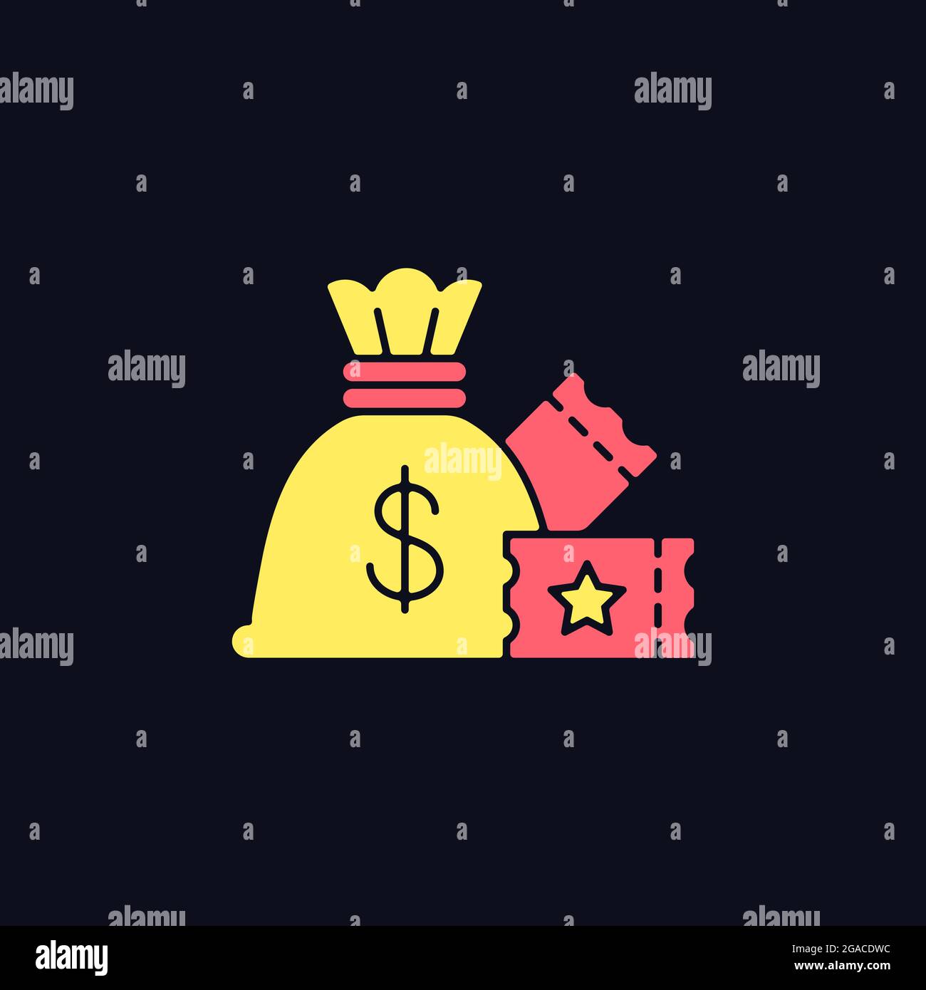 Lump-sum payment RGB color icon for dark theme Stock Vector Image & Art ...