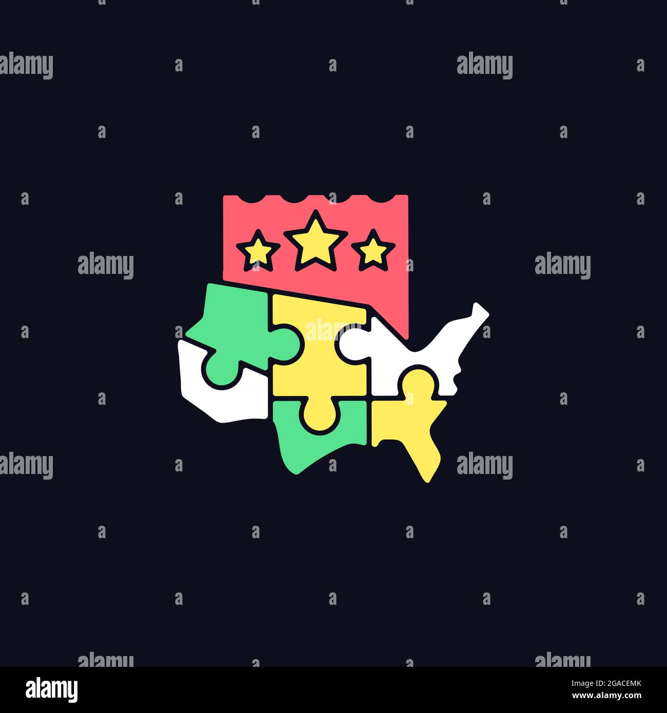 Multi-state lottery games RGB color icon for dark theme Stock Vector ...
