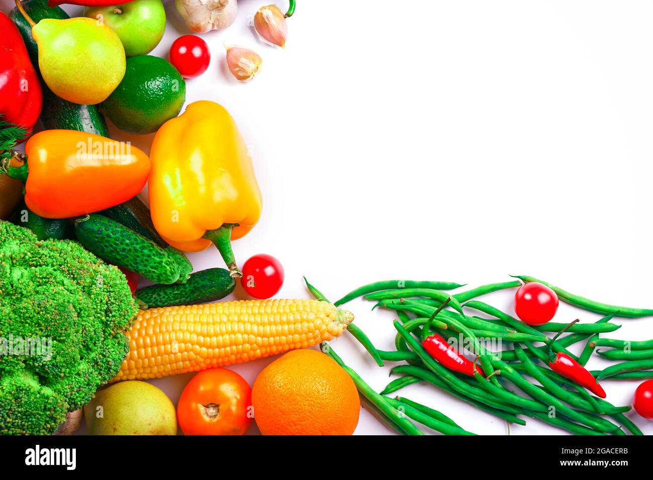 Heap of fruits and vegetables isolated on white Stock Photo - Alamy
