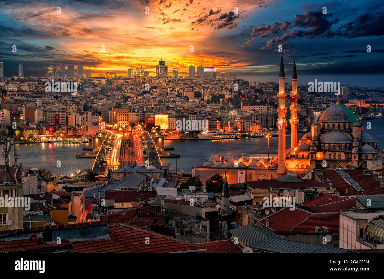 New Mosque in Istanbul, Turkey, wonderful sunset view in Istanbul Stock ...