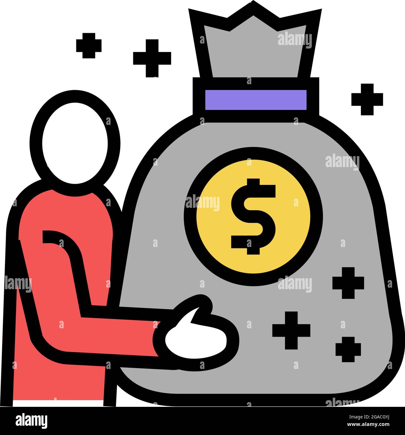 businessman wealth color icon vector illustration Stock Vector Image ...