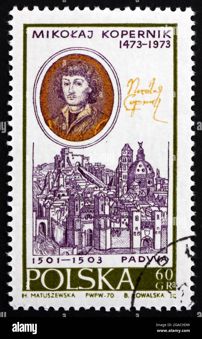 POLAND - CIRCA 1970: a stamp printed in the Poland shows Nicolaus ...