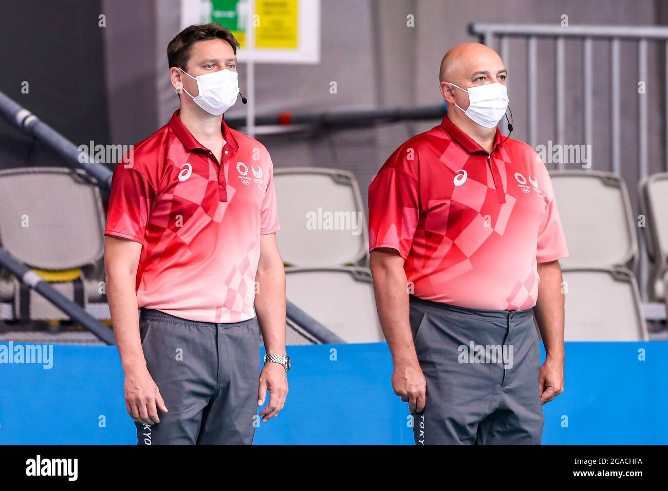 TOKYO, JAPAN - JULY 30: referee Sebastien Dervieux (FRA), referee ...