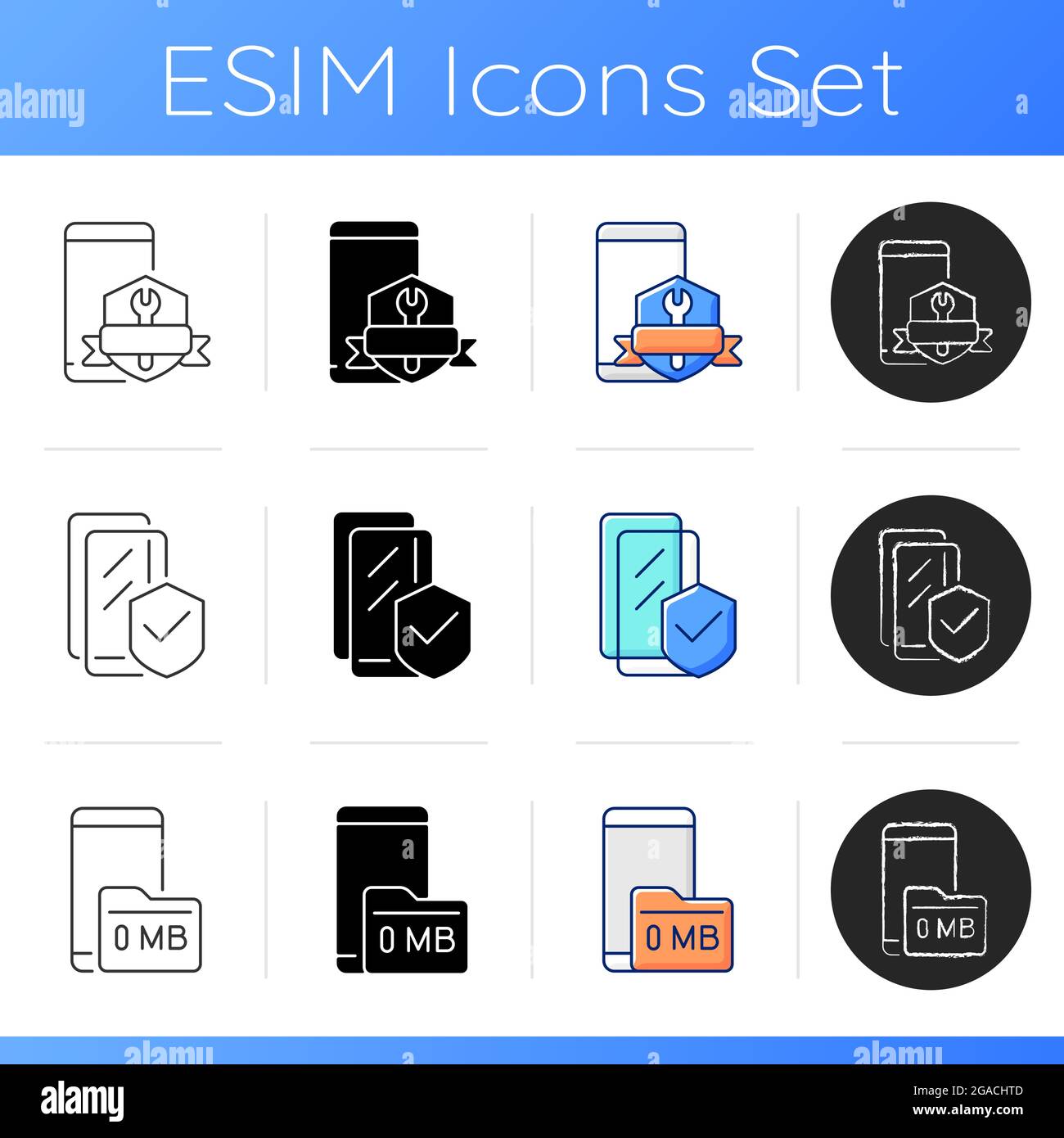 Phone errors icons set Stock Vector Image & Art - Alamy