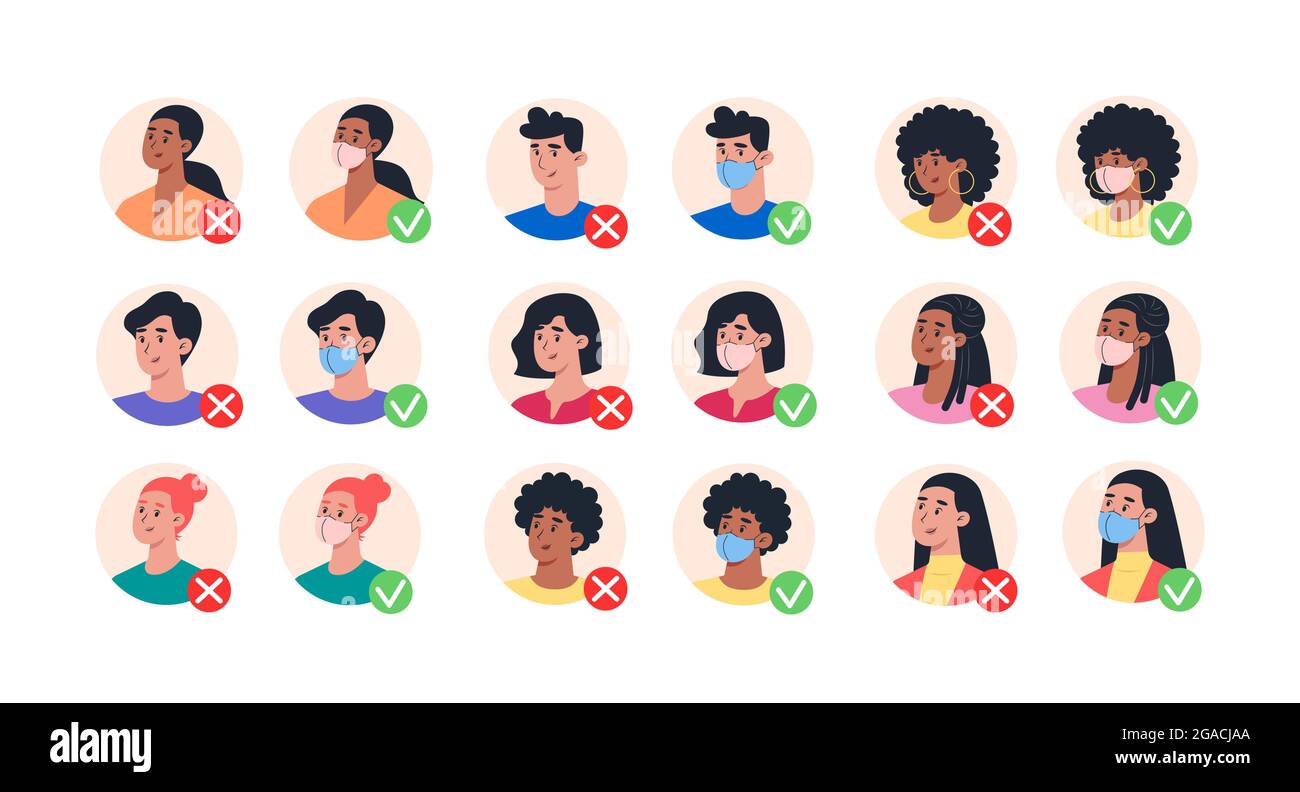 A people in a mask and without a mask, no entry without a mask Stock ...