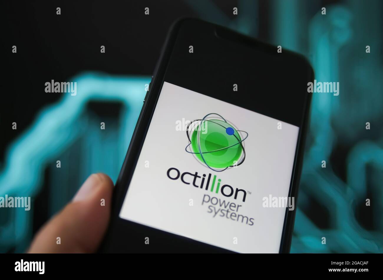 Viersen, Germany - May 9. 2021: Closeup of phone screen with logo ...