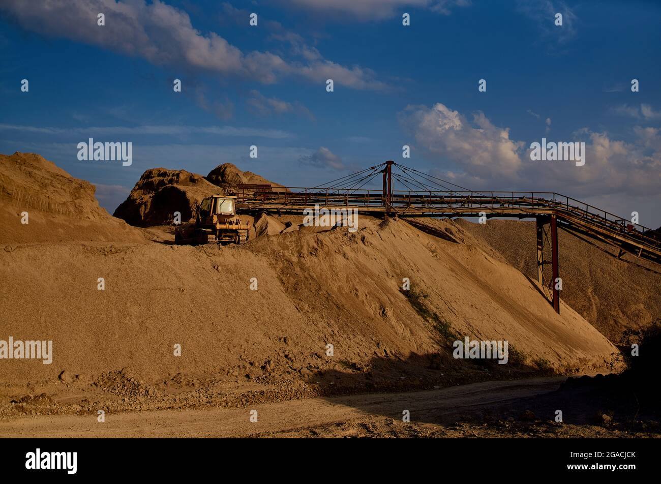 construction materials working machines excavator industry Stock Photo ...