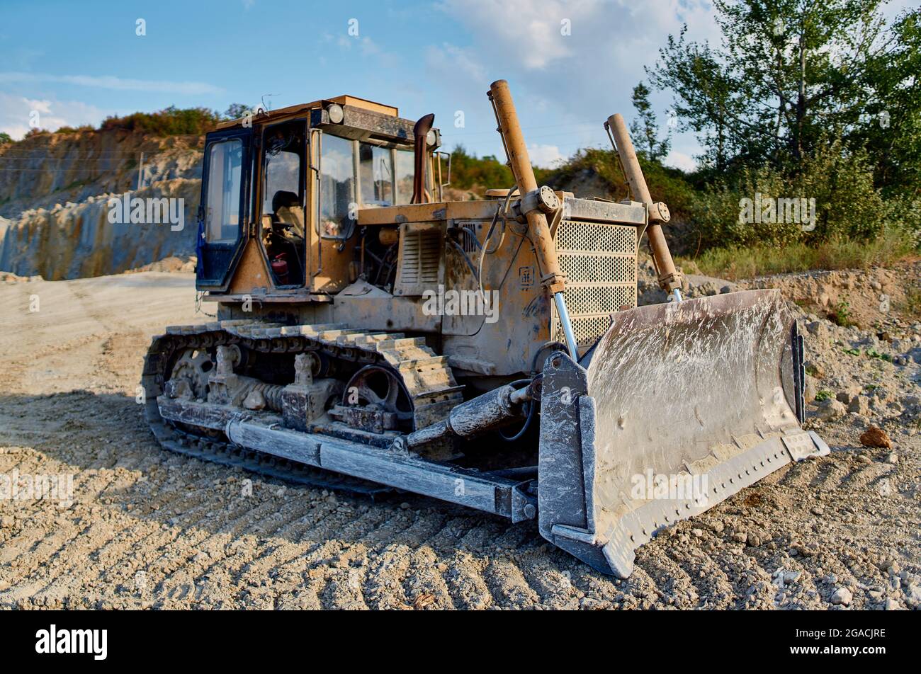 excavator work industry construction geology Stock Photo - Alamy