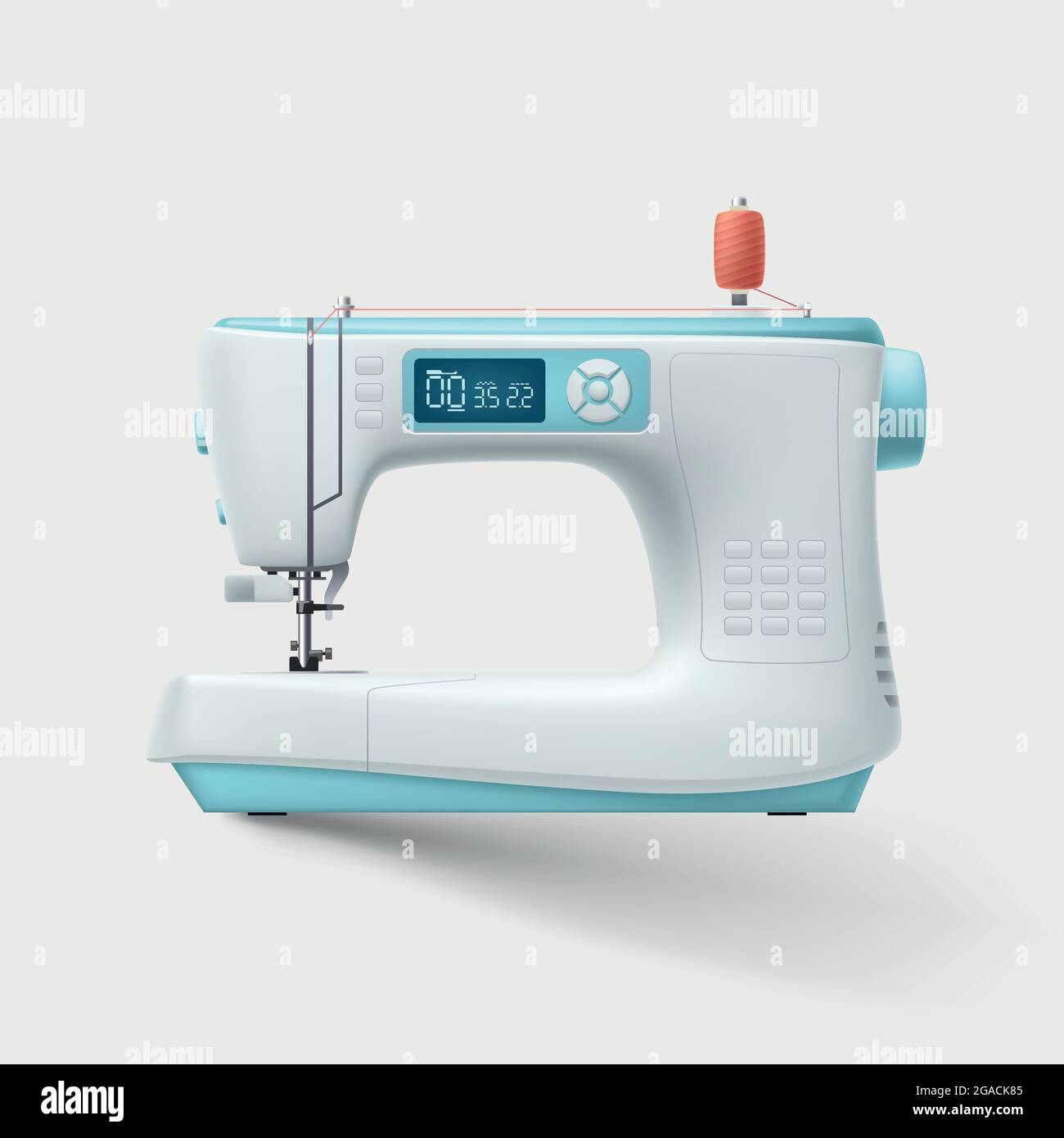 realistic sewing machine side view on white Stock Vector Image & Art ...