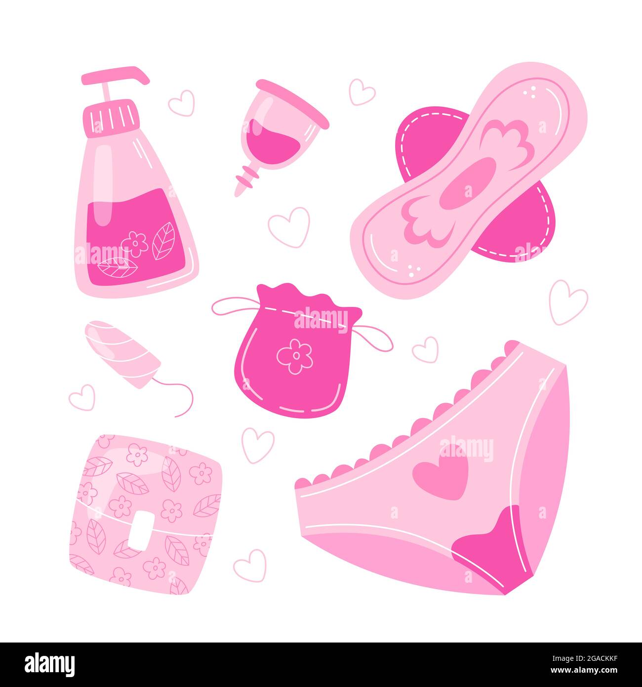 Feminine hygiene items collection in flat style Stock Vector Image ...