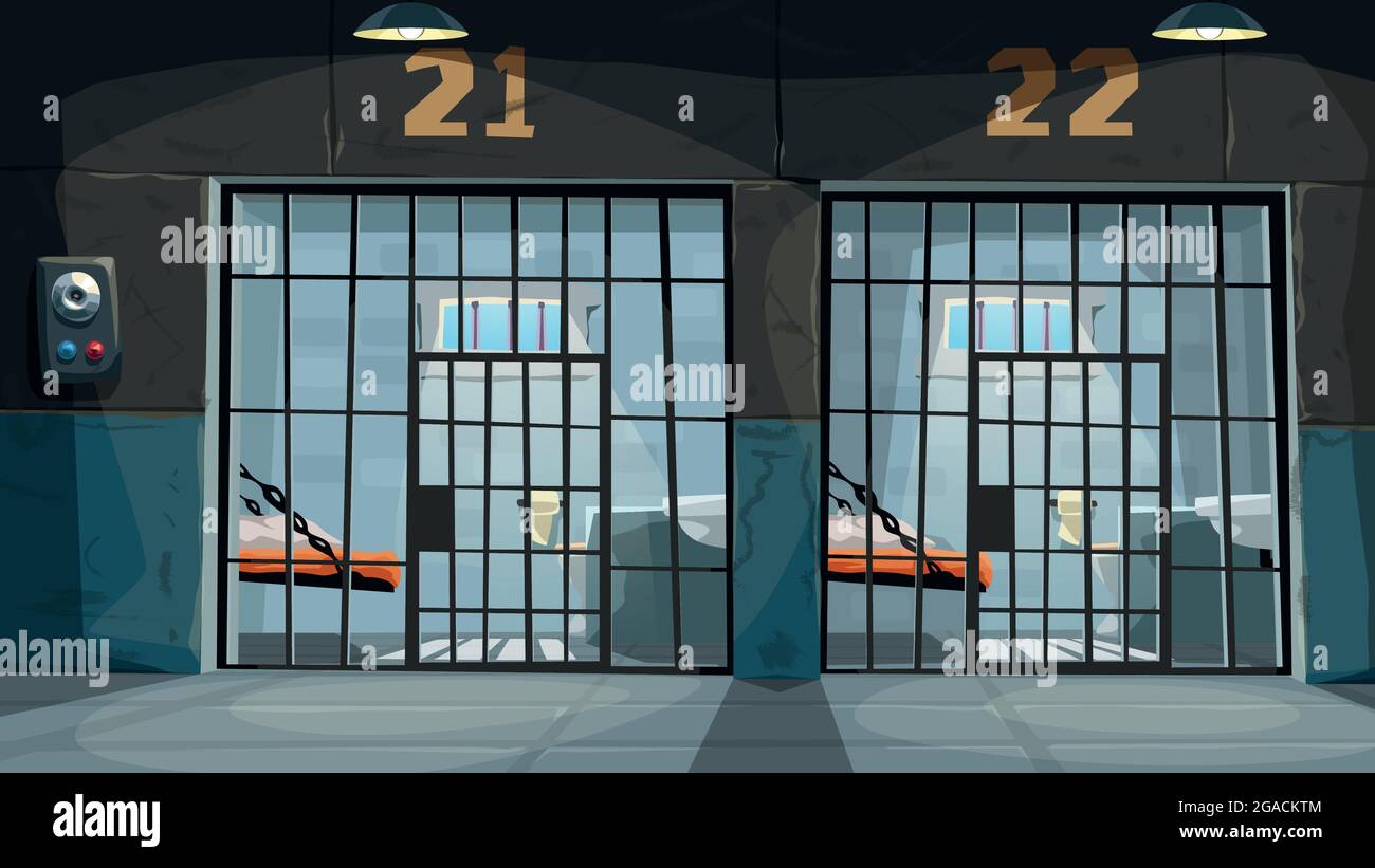 view on prison cells through metal bars Stock Vector Image & Art - Alamy